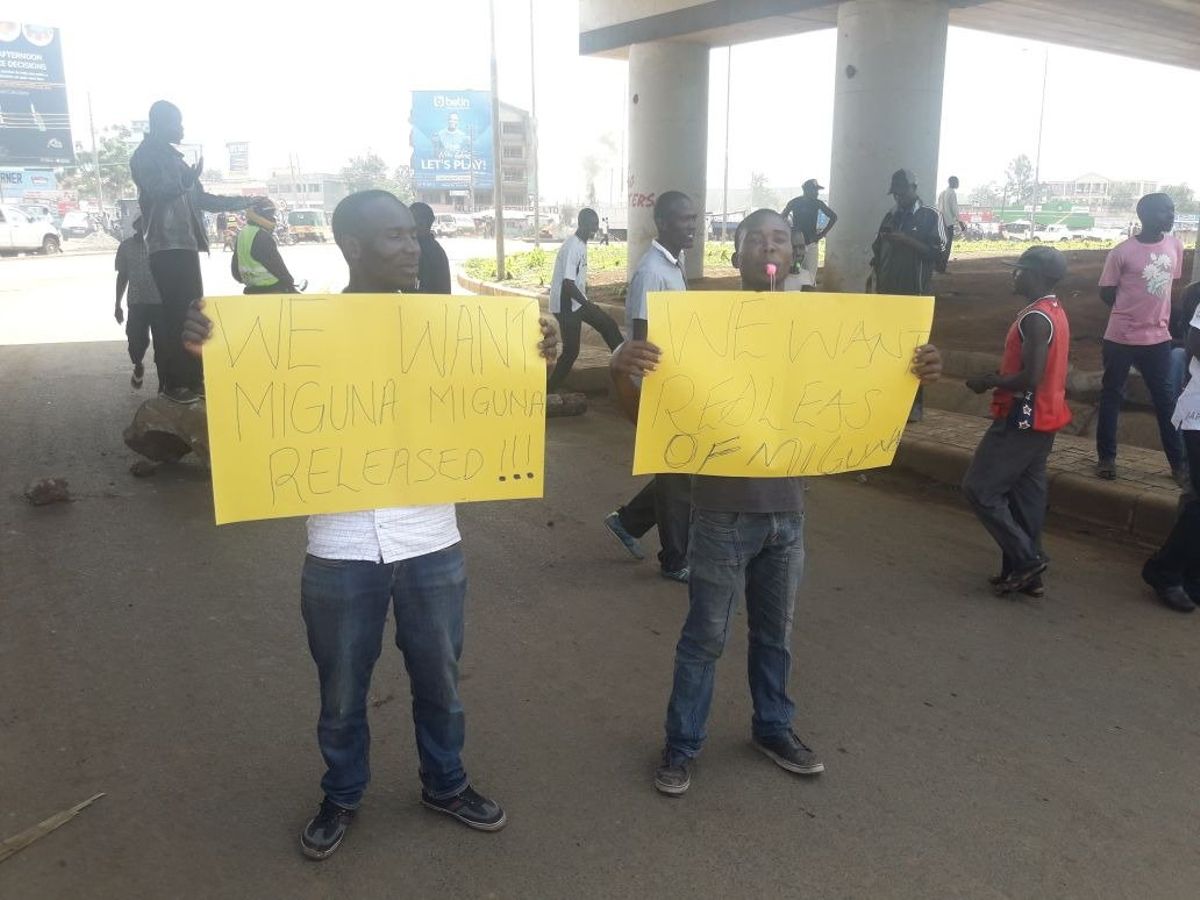 Breaking: Kisumu residents protest Miguna's detention