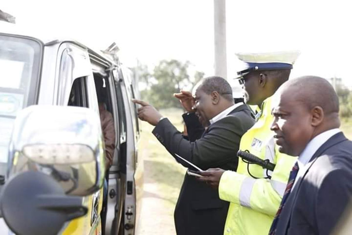 PHOTOS: Matiang’i ambushes matatus along Nakuru-Nairobi highway