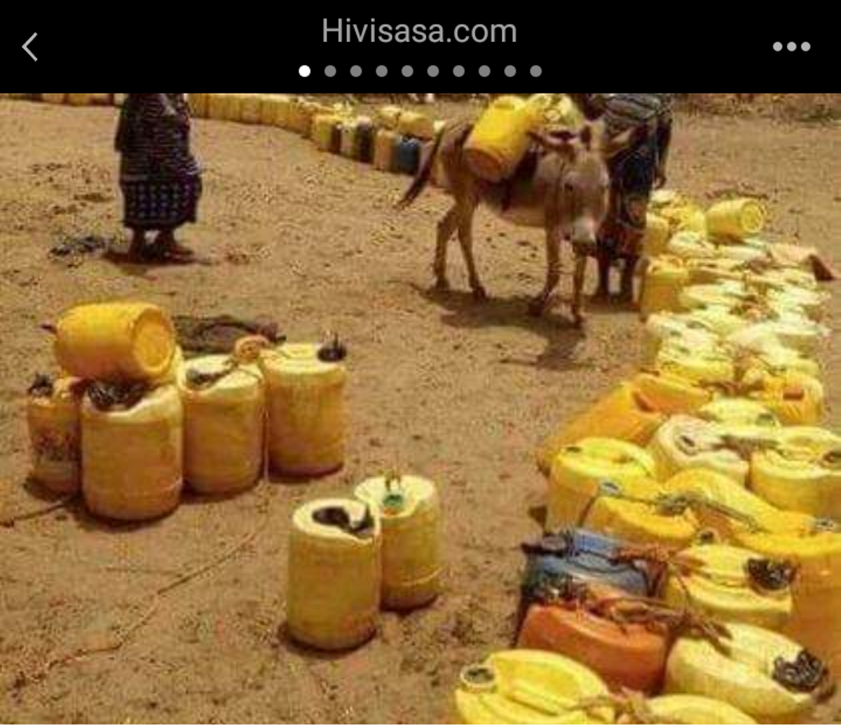 Residents trek for 20 kilometers in search of water in Mwala