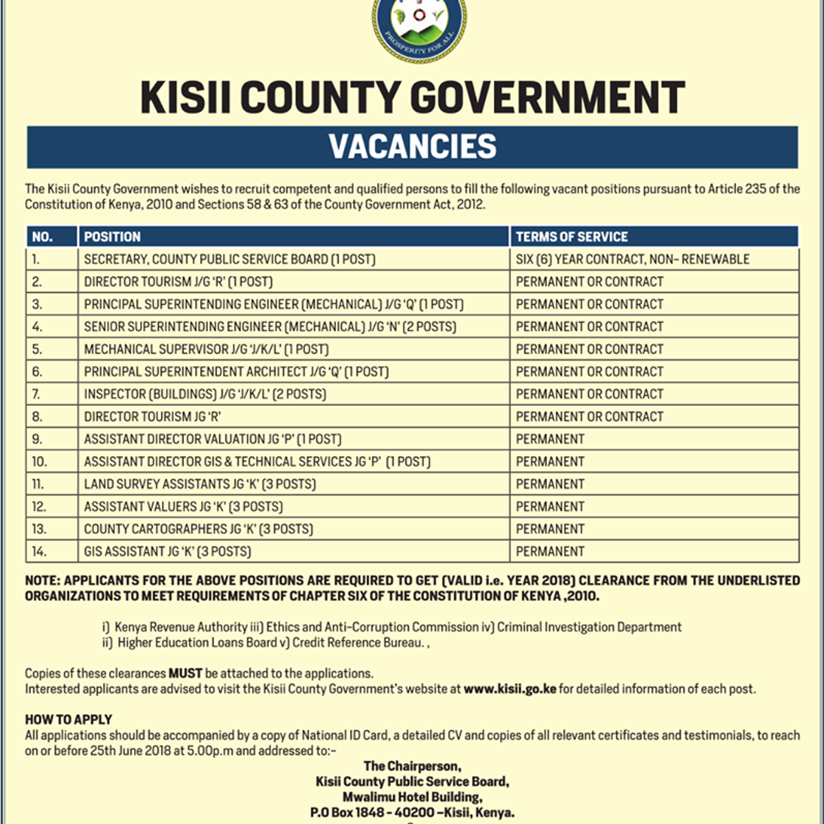 Youths urged to apply for top jobs in county