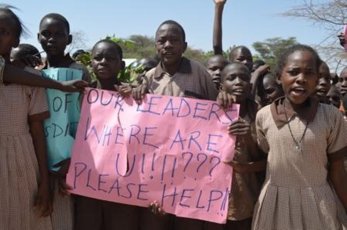 Pupils protest against grabbing of school land